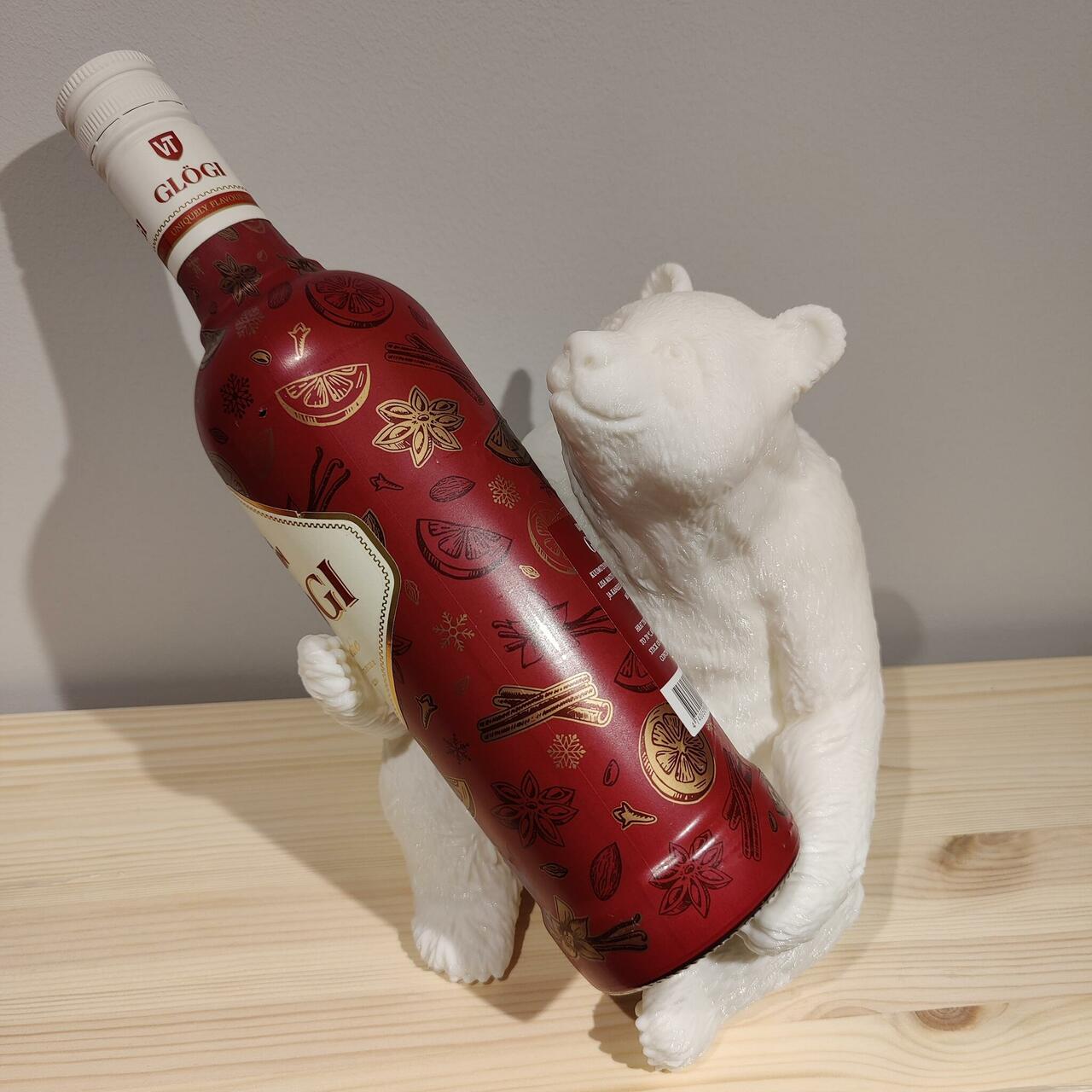 Veinipudelihoidja Istuv karu – 3D Kingitus